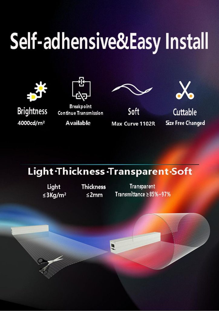 Transparent LED Film Screen | Soft Transparent LED Display Film