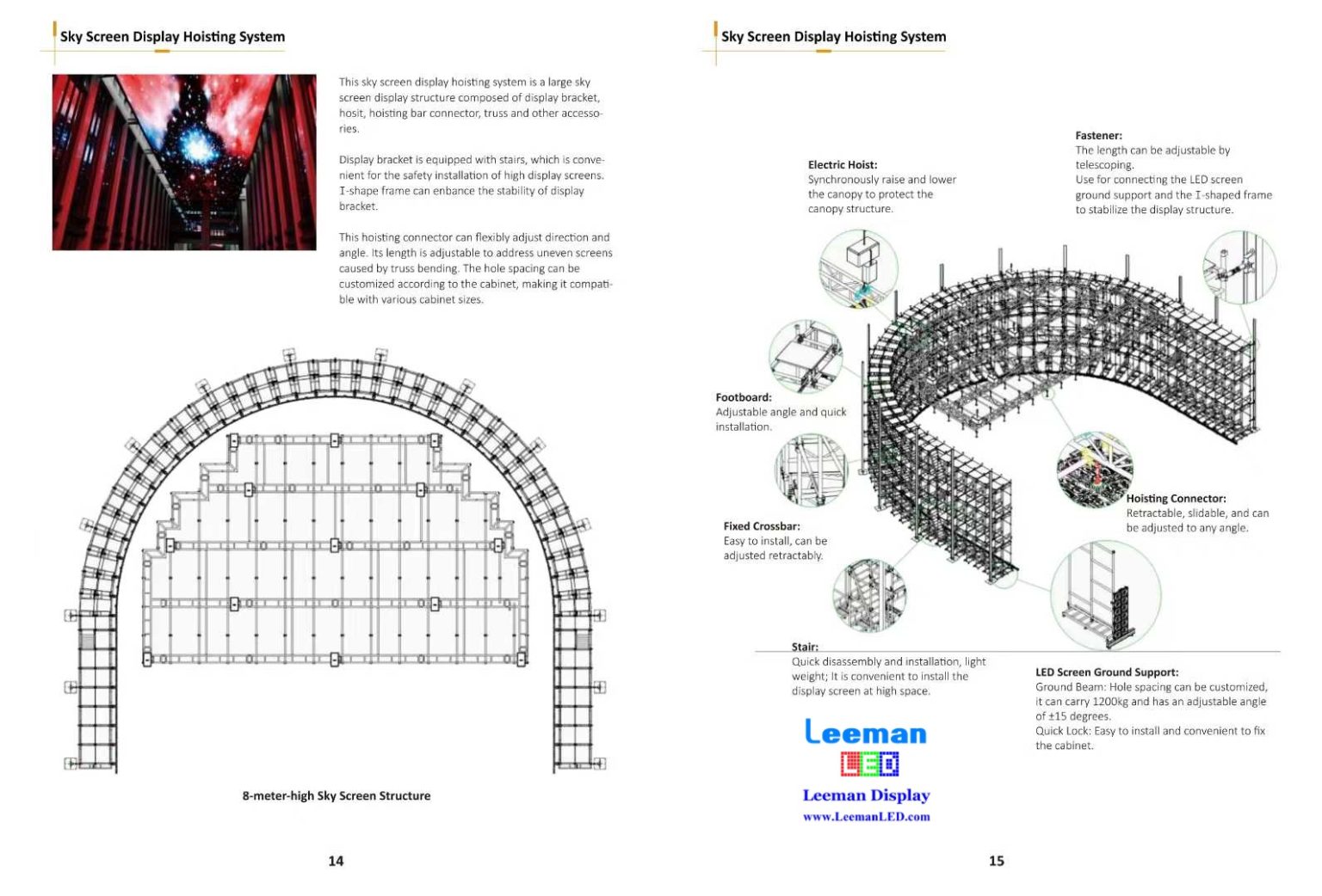 Hanging Truss Structure Ground Support System LED Display
