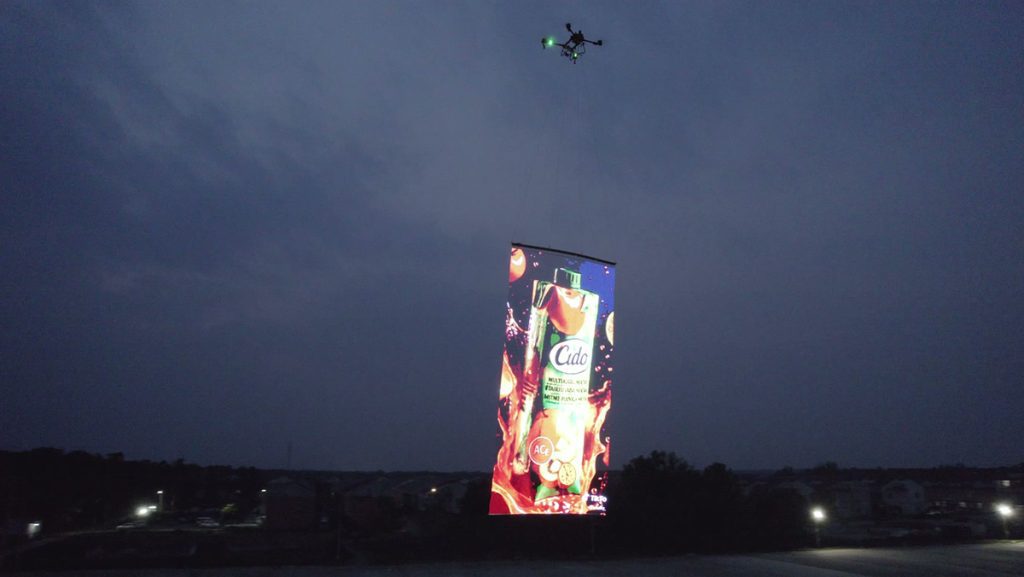 Drone Flying LED Screen Mesh Display Advertising - Leeman LED